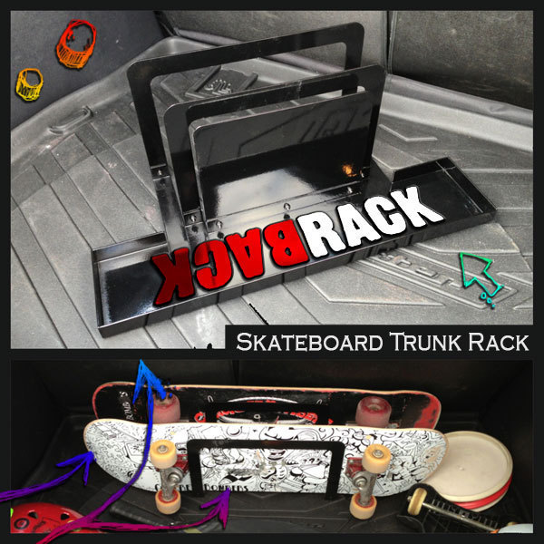 Back Rack: Skateboard Trunk Storage | Indiegogo